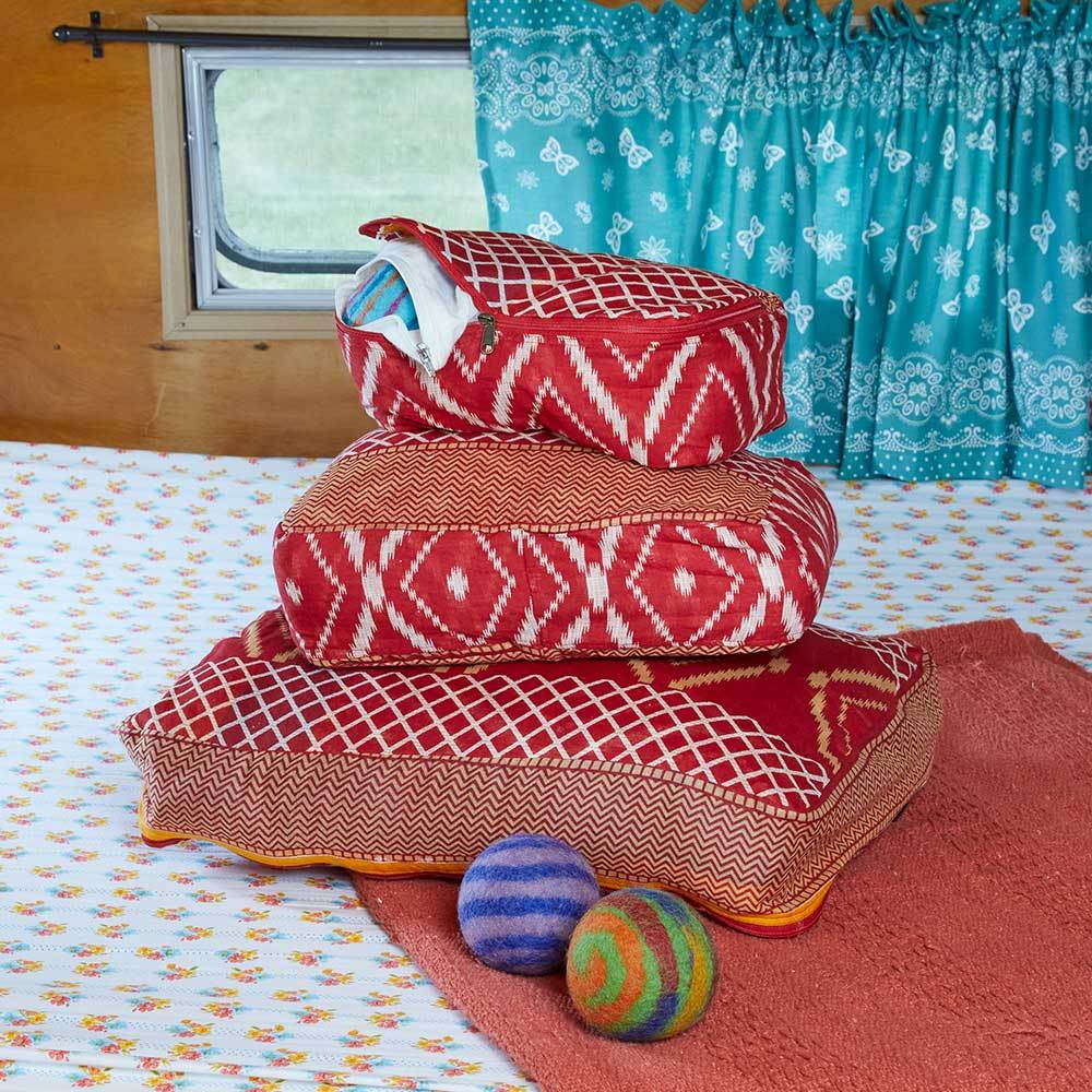 - Recycled Sari Cosmetic Packing Cubes (set de 3) | Ecotienda La Chiwi